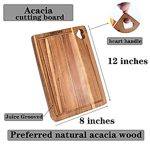 Funny Heart Style Acacia Wood Cutting Board for Kitchen Bread Board Cheese Platter Charcuterie Board Meat Cheese and Vegetables 12 x 8 Inch