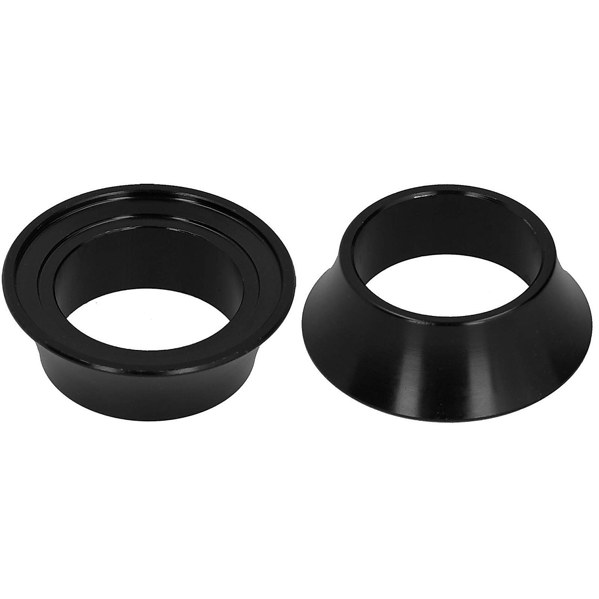 Dilwe 2Pcs 15mm Taper Washer CNC Aluminum Alloy Front Fork Tapered Spindle Spacer Round(Black) and Spare Parts