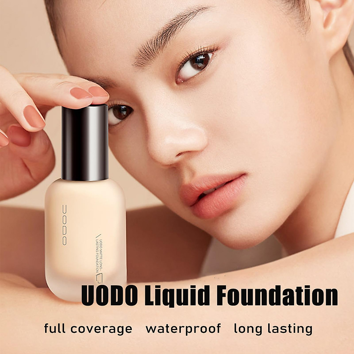 UODO Liquid Foundation - UODO Moisturizing Light Foundation/UODO Matte Long Lasting Foundation, UODO Foundation, Invisible Foundation Makeup Uodo, Uodo Maquillaje (Matte W03 Natural)