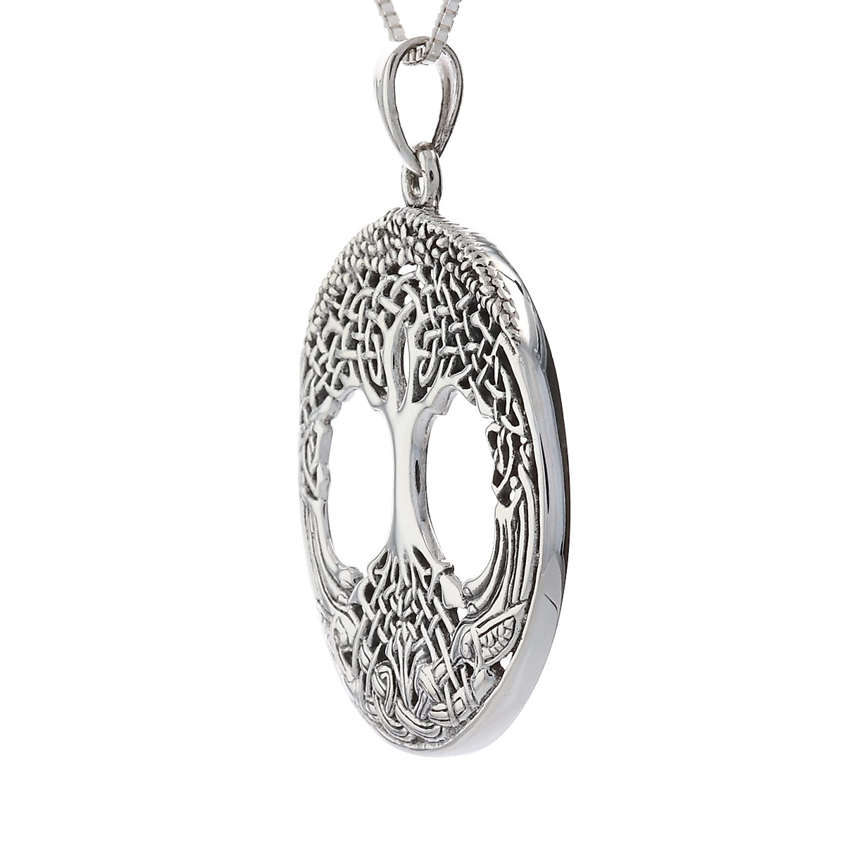 Jewelry Trends Sterling Tree of Life Silver Celtic Growth Pendant Necklace 18"