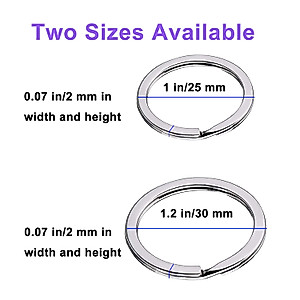 Key Rings for Keychain, Car Keys, Dog Tag Ring, Crafts, Silver, 12Pics