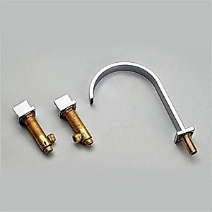Kitchen Taps Kitchen Faucet Bathtub Faucet Brass Polished Chrome Deck Mounted Square Bathroom Sink Faucet 3-Hole Double Handle Hot And Cold Water Faucet
