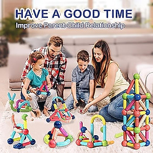 yiyisibao Magnet Toys for Ages 2-4, Magnetic Blocks STEM Learning Educational Toddler Toys 2-3, 40 PCS Montessori Toys for 2 Year Old Boy Girl Gifts Toys for 3 Year Old Boys & Girls