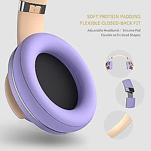 DOQAUS Bluetooth Headphones Over Ear, 52 Hours Playtime Wireless Headphones with 3 EQ Modes, Noise Isolating HiFi Stereo Headphones with Deep Bass, Microphone, Soft Earpads for Cellphone/PC (Purple)