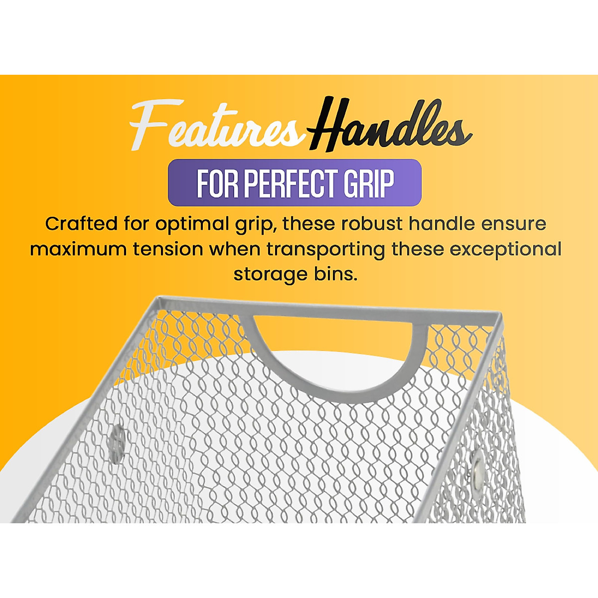 YBM HOME Kitchen Pantry Organizer Wire Basket for Shelves, Cabinets, Pantry, Countertop, Mesh Open Storage Bin Metal Basket for Organizing Food Supplies 14 x 10 x 9, Pack of 6, Silver