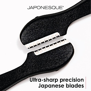 Japonesque Brow Touch Up Razors with Ultra-Sharp Stainless Steel Blades, for Removal of Unwanted Facial Hair and Peach Fuzz, Protective Blade Cover for Safe Storage Included