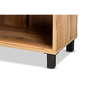 Baxton Studio Shoe Cabinet with Oak and Black ATSC1613-Wotan Oak-Shoe Cabinet