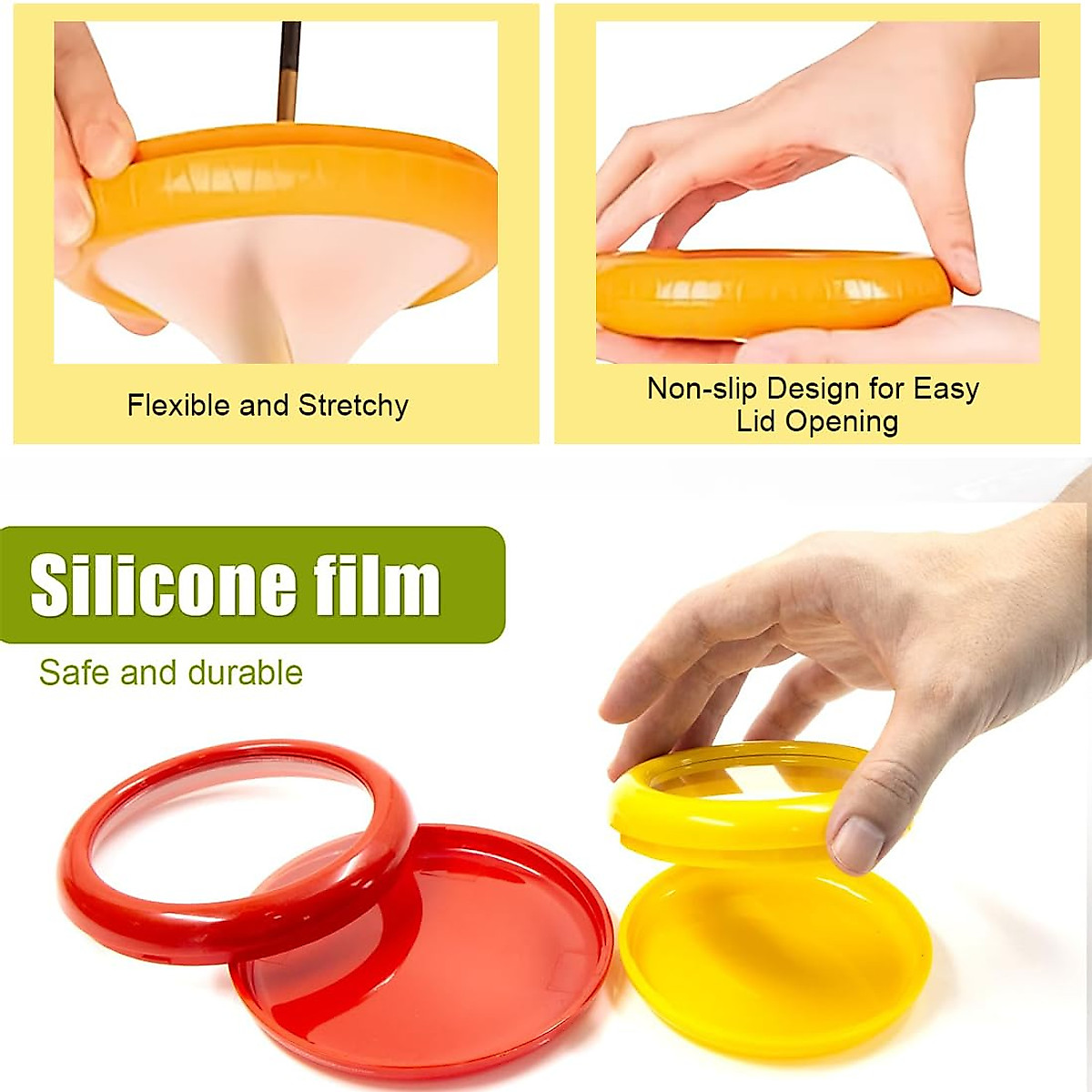 YJWZWE Reusable Fruit and Vegetable Storage Containers Lemon Keeper Tomato Holder Silicone Food Savers Fresh Stretch Pod for Fridge 2 Pack