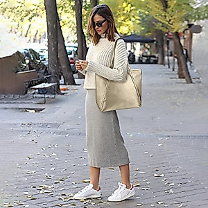 OB OURBAG Women's Tote Handbags, Large Fashion Designer Elegant Shoulder Bag Purses for Ladies, Champagne Gold