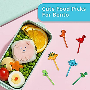 12Pcs Food Picks for Kids, Dinosaur Fruit Food Picks, Fun Kids Food Picks for Bento Box, School Lunch Accessories for Kids, Cute Animal Fruit Toothpicks for Picky Eaters