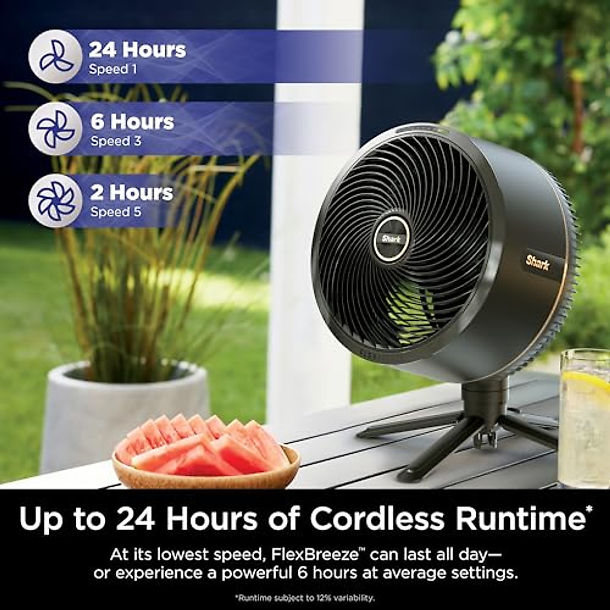 Shark FlexBreeze Indoor Fan for Home, Office & Bedroom, Corded & Cordless, Pedestal & Tabletop Oscillating Fan with Remote, Portable with InstaCool Misting Attachment for Outdoor Usage, FA222