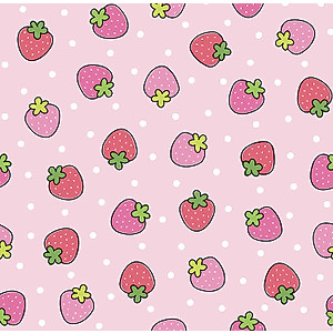Strawberry Party Gift Wrapping Paper - Folded Flat 30 x 20 Inch (3 Sheets)