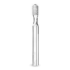 Supersmile New Generation Toothbrush w/ Patented 45° Soft Nylon Bristles - Whitening Tooth Brush w/ Ergonomic Handle Guarantees ADA Recommended Brushing Angle for Adults & Children (Clear)