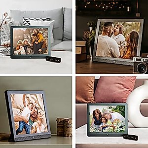 Pix-Star 15 inch WiFi Digital Picture Frame, Share Videos and Photos Instantly by Email or App, Motion Sensor, IPS Display, Effortless One Minute Setup, Highly Giftable