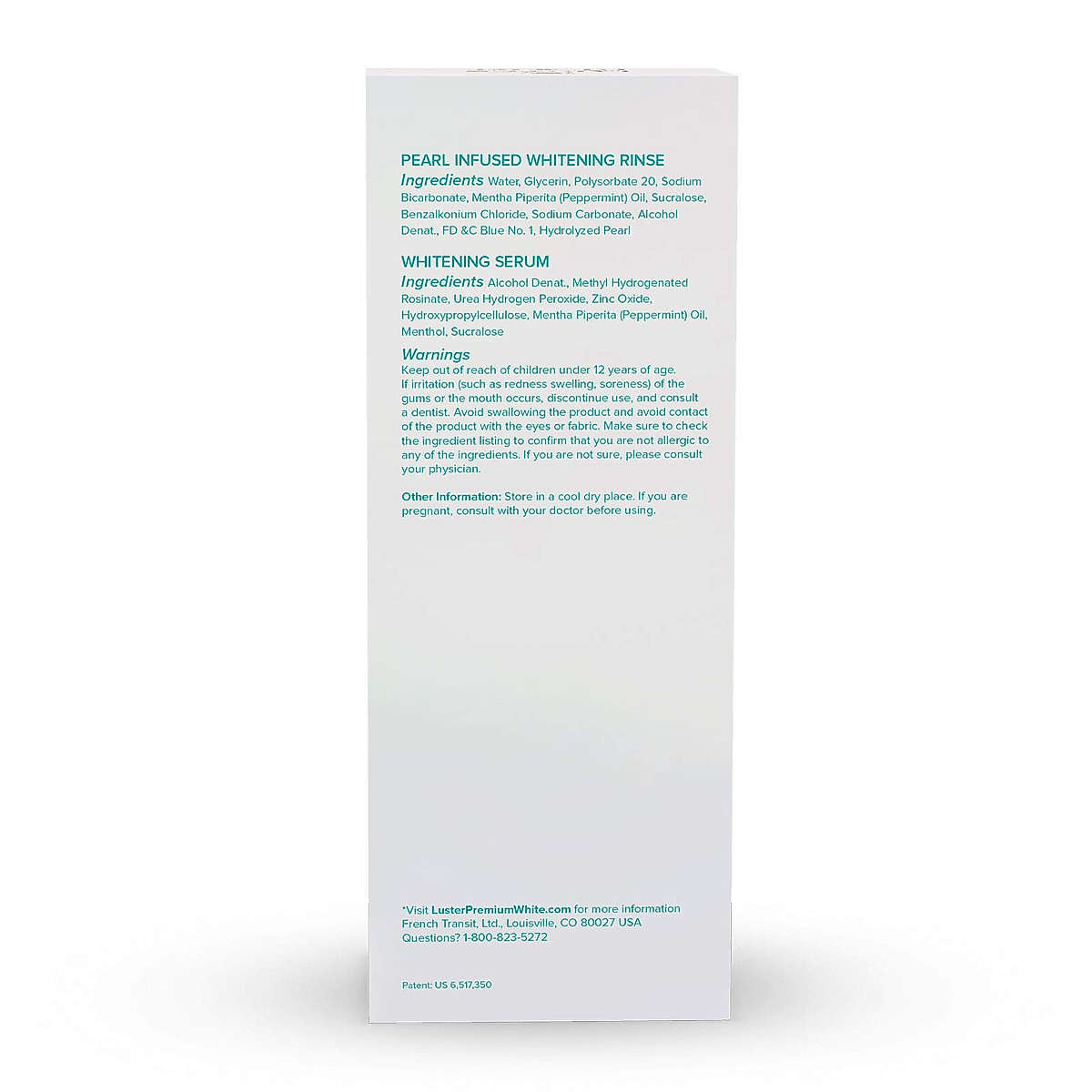 Luster Premium White 2-Minute Pearl Infused Teeth Whitening Kit, Fast Teeth Whitener, Pearl Infused Whitening Rinse & Whitening Serum (2-Piece Kit), Mint