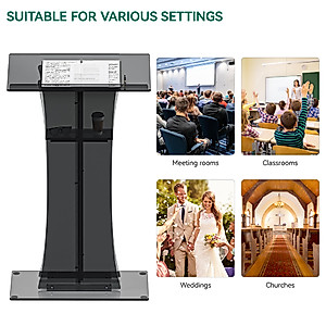 YITAHOME Podium Stand Pulpits for Churches Stand 47 inches Tall, for Church, Wedding, Classroom, Conference, Lecterns & Podiums Portable with Reading Surface & Storage Shelf Floor