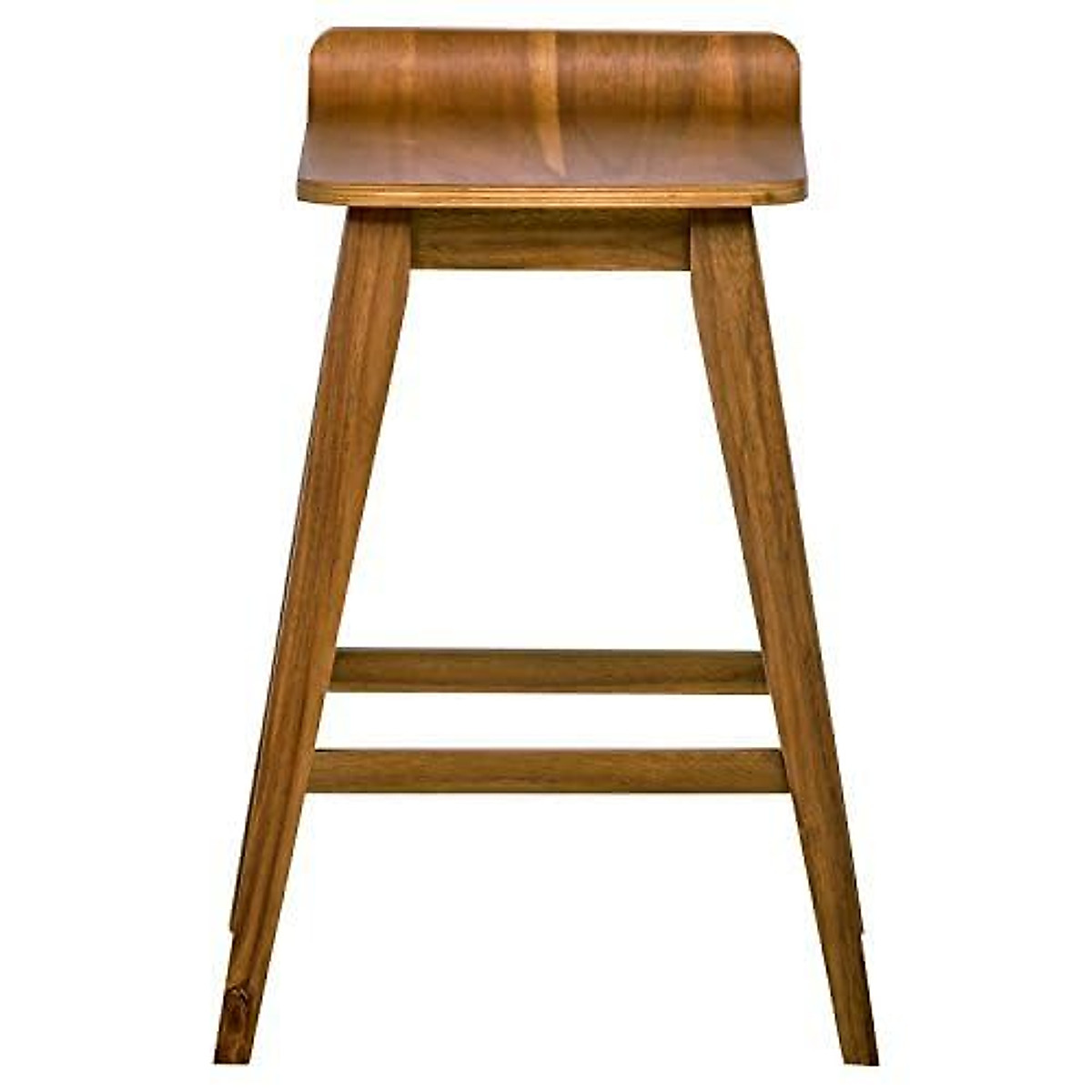 Amazon Brand – Stone & Beam Fremont Rustic Kitchen Counter Saddle Farmhouse Bar Stool, 25.5 Inch Height, Natural Wood