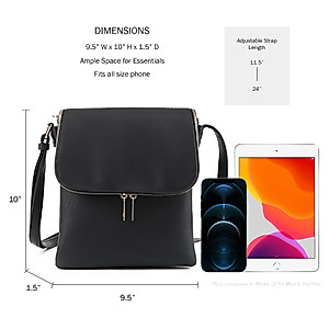 JESSIE & JAMES Cheyanne Concealed Carry Crossbody Bag with Lock and Key| Black