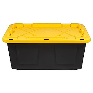 Office Depot® Brand by Greenmade® Professional Storage Totes, 23-Gallon, Black/Yellow, Pack Of 4 Totes
