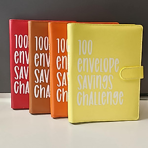 100 Envelope Challenge Binder Book Gift, [2024 New] Easy and Fun Way to Save $5,050, Savings Challenges Budget Book Binder with Cash Envelopes for Budgeting Planner & Saving Money (Lilac)