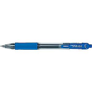 Zebra Pen Sarasa Dry X20 Retractable Gel Pen, Medium Point, 0.7mm, Blue Ink, 12-Pack