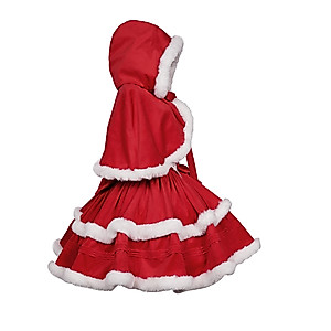 ZZEQYG Christmas Dresses for Women Solid Color Fashion Warm Halter Dress Suit with Cloak (L, Dress Suit-Red) …