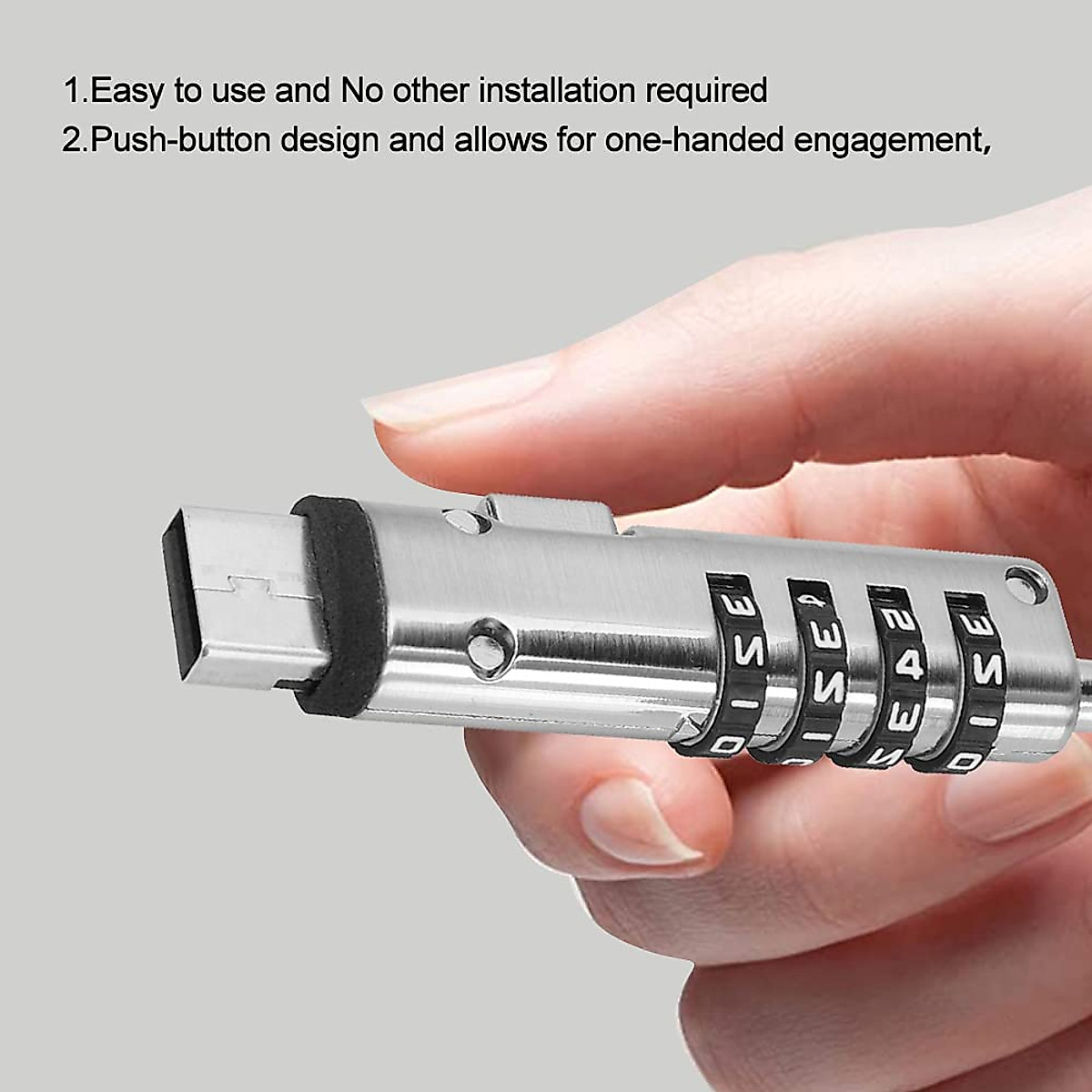 Laptop Cable Locks Combination Cable Lock 4 Digital Password Security Anti Theft Lock for USB Devices Equipment Notebook Computer