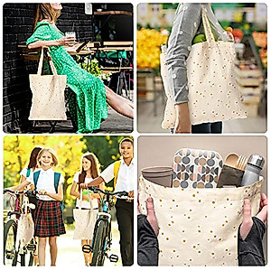 Haooryx Daisy Tote Bag Daisy Design Cotton Canvas Tote Bag for Women Students Cotton Shoulder Tote Bag Eco-friendly Tote Bag Bulk Reusable School Work Grocery Shopping Bag with Inner Pockets
