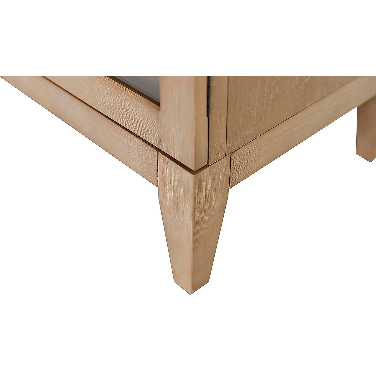 Martin Furniture Modern Wood Arched Display Cabinet/Bookcase, Office Shelving, Storage Cabinet, Fully Assembled, Light Brown