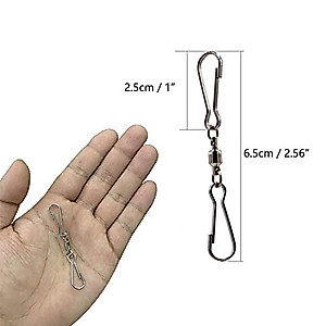 LGEGE Accessories for Wind Spinner, 5 PCS Smooth Spinning Dual Clip Swivels Wind Spinner Hangers Spiral Tails Twisters Wind Socks, for Spinning Windsocks, Kites, Flower Pots, Bird Feeders, Flags