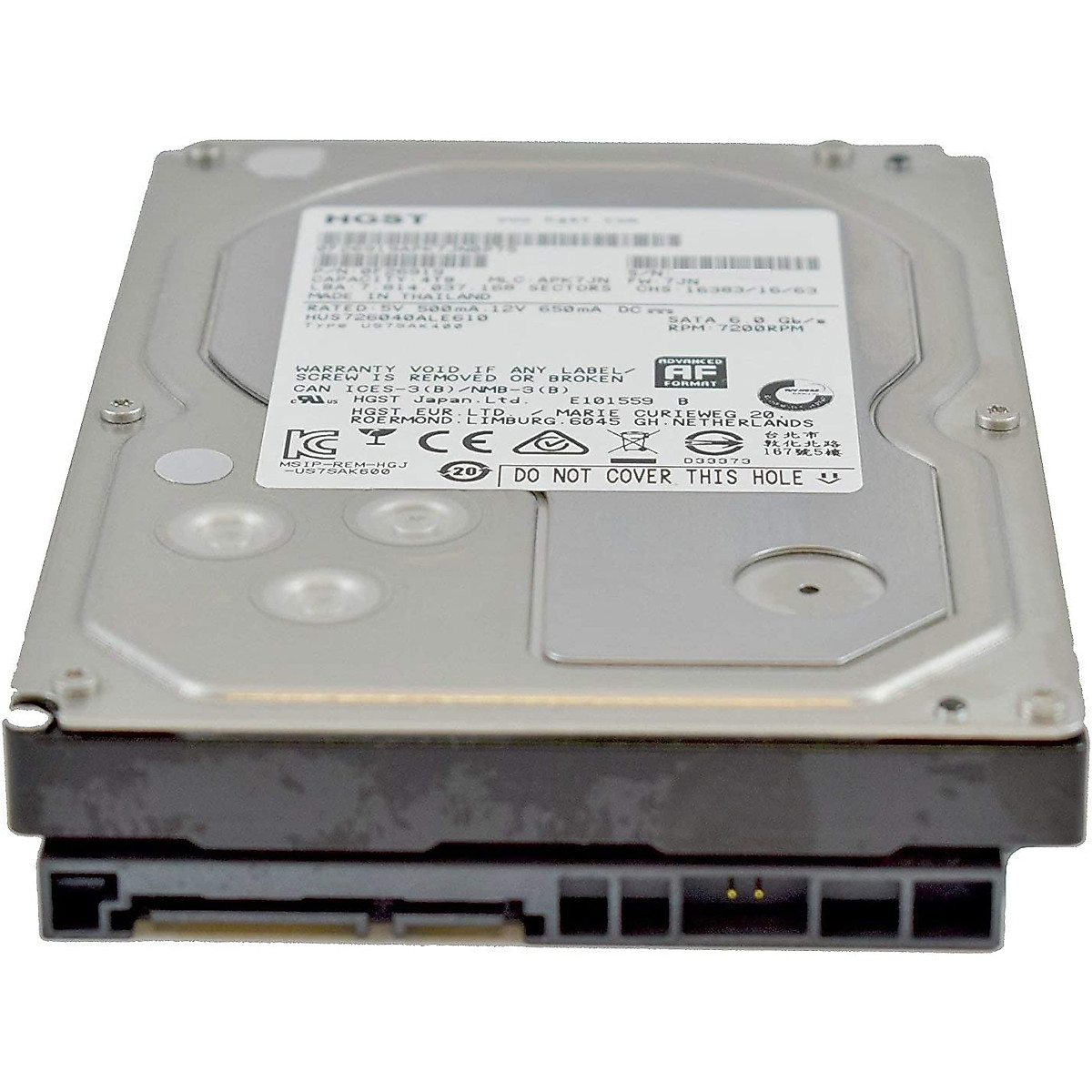 HGST Ultrastar 7K6000 4TB 7200 RPM SATA 128MB Cache 3.5" Internal Enterprise Hard Drive - HUS726040ALE610 (0F23005) (Renewed)