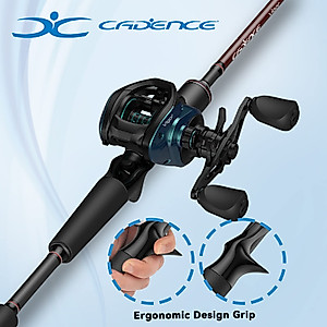 Cadence Vigor Baitcasting Rod 2-Piece Fishing Rods Ultralight & Sensitive Baitcaster Rod-36 Ton Carbon Fuji Reel Seat & Stainless Steel Guides with SiC Inserts Portable Baitcast Rods