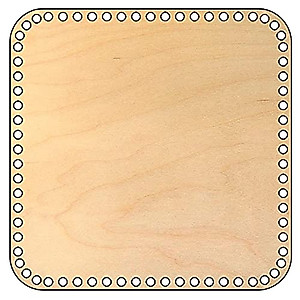 Basket Bottom, 10 inch 25 cm. Square Wooden Base Crochet Weaving Craft Supplies