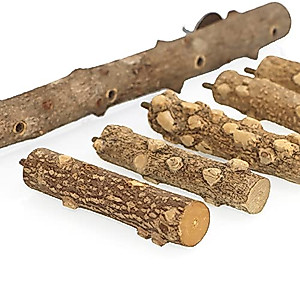 Bird Ladder Perch Cage Nature Wood Stand Parrot Chew Toy for Small Medium Parrot Animal (M)