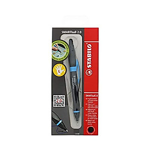 Stabilo Smartball Left Hand Pointball Pen Black Ink Cyan , Multicolored