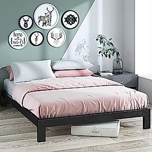ZINUS Arnav Metal Platform Bed Frame / Wood Slat Support / No Box Spring Needed / Easy Assembly, Black, Full