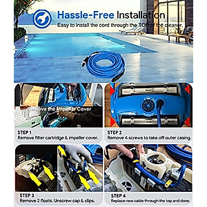 sixcow 9995873 DIY Swivel Cable 3 Wire, 18M, Replaces for Dolphin Pool Cleaners