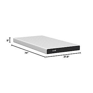 Lucid 5 Inch Firm Gel Memory Foam Mattress Twin— Gel Infusion—Hypoallergenic Bamboo Charcoal—Breathable Cover