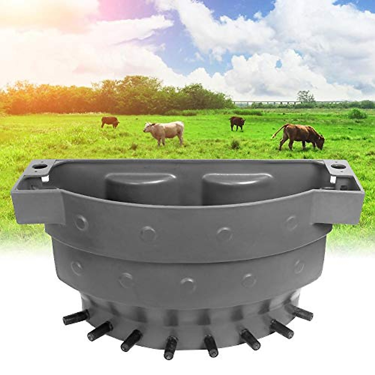 Milk Feed Buck, HL MP70C Plastic 38L High Capacity 8 Nipples Calf Milk Feed Bucket for Cattle Sheep Livestock for Cattle Sheep Livestock(38L) Bucket Organizers