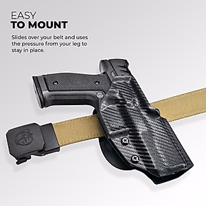 OWB Paddle Holster fits Beretta APX A1 Full Size (Black, Right-Hand Draw)