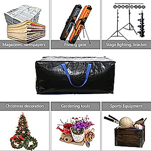 2PCS Large Size 112L Storage Bags with Backpack Straps & Strong Handles & Zippers for Moving, Travelling, Camping, Gardening Tools, Christmas Holiday Decorations Storage, 31.5×15.8×13.8inch, Black