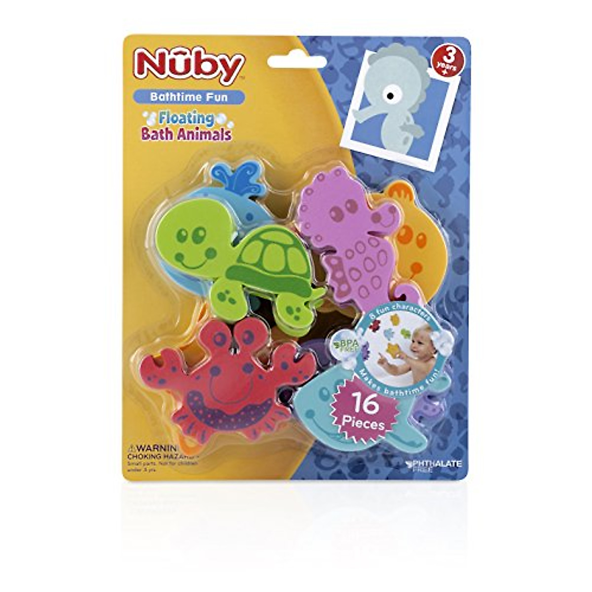 Nuby 16-Piece Floating Foam Bath Animals Set