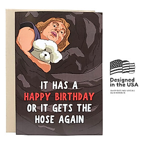 Sleazy Greetings Funny Birthday Card for Men or Women - Buffalo Bill Get's The Hose Again Card - Hilarious Birthday Card for Him or Her - Happy Birthday Card