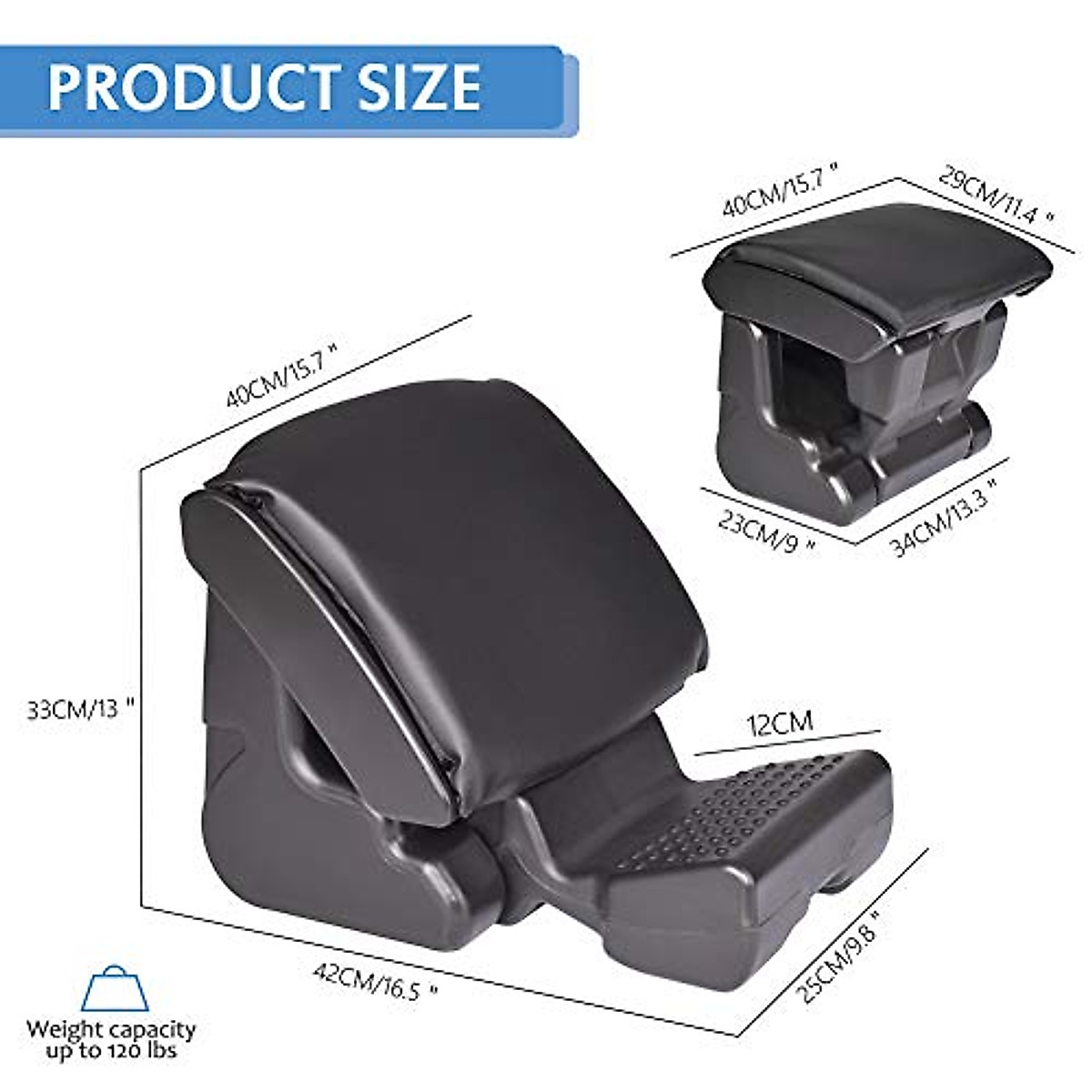 Scalebeard Under Desk Footrest Ergonomic Footrest Angle Height Adjustable Foot Rest with 3 Functional Modes & Massage,Max 120 Pounds Load for Office,Under Desk,Car,Home (Black)