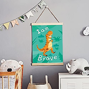 TYZZHOA I Am Awesome-Brave-Smart 6 Pcs 8x10 Inch Dinosaur Wall Art Posters, Dinosaur Room Decor for Boys, Motivational Quote Wall Decor for Playroom, Nursery Room and Kids Room (Unframed).