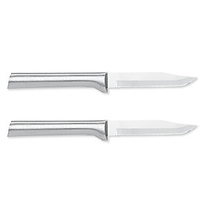 RADA Regular Serrated Paring Knife – Stainless Steel Blade With Aluminum Handle, 6-3/4 Inches, Pack of 2