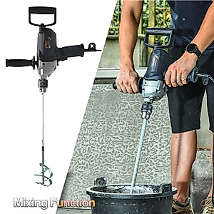 Maxxt 9A Motor Drill Mixer Set with Spade Handle 1/2 inch Electric Augers Post Hole Digging Corded Mixing Drill Machine for Drilling and Mixing