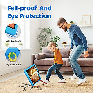 Anyway.go Kids Tablet 10 inch Tablet for Kids Android 13 Tablet 2+64GB Kid Tablet, Parent Controls, Kidoz Pre-Installed, 5000mAh Battery with WiFi Children Learning Tablet with Case (Blue)