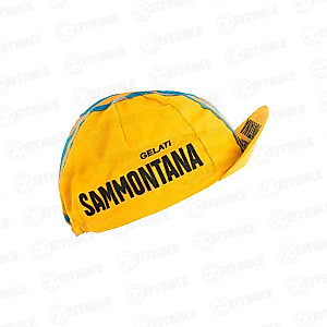 Outdoor Vintage - Anti Sweat Cotton Cycling Cap | L’Eroica, Giro D’Italia Style Bicycle Cap,Team Jersey Caps (Sammontana)