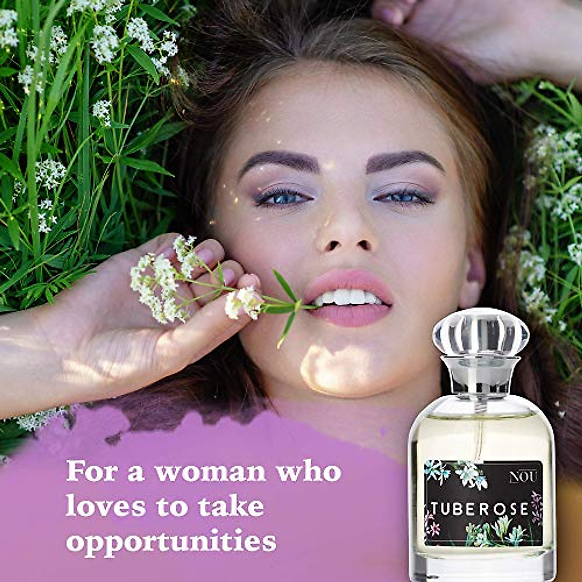 NOU Tuberose Perfume – Floral Perfume Sweet Musky Notes – Natural Perfume for Women Blended with Natural Essential Oils – Fresh Smelling Perfume Tuberose Perfume – 1.7 fl oz EDP